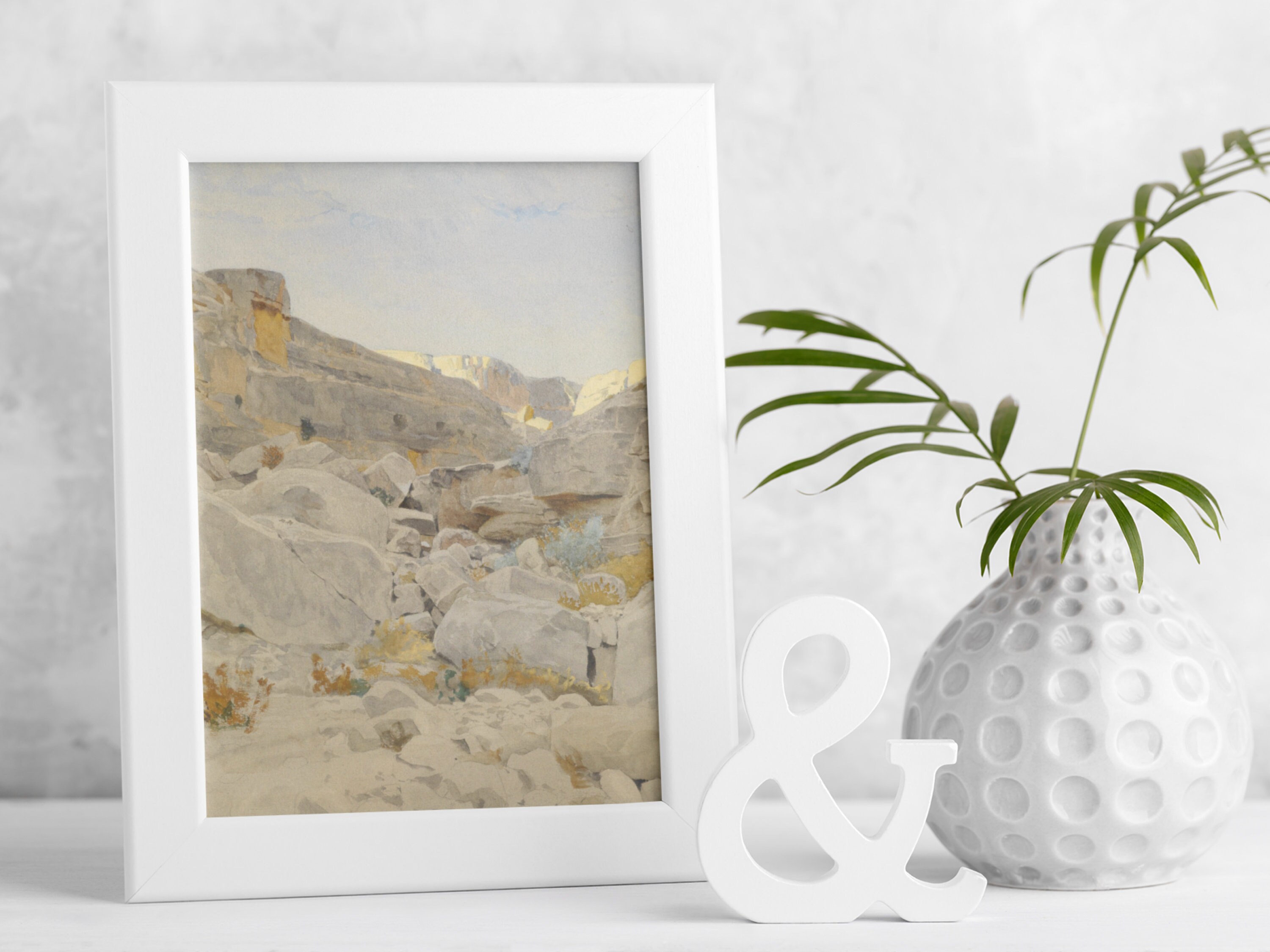 Vintage Oil Painting,canyon Artwork,desert Painting,rock Formation ...