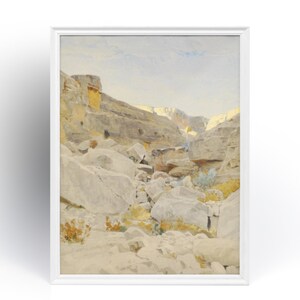 Vintage Oil Painting,canyon Artwork,desert Painting,rock Formation ...