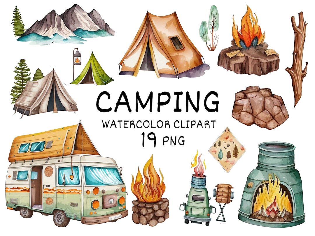 Camping Clipart Outdoor Clipart Nature Clipart Campfire - Etsy Australia
