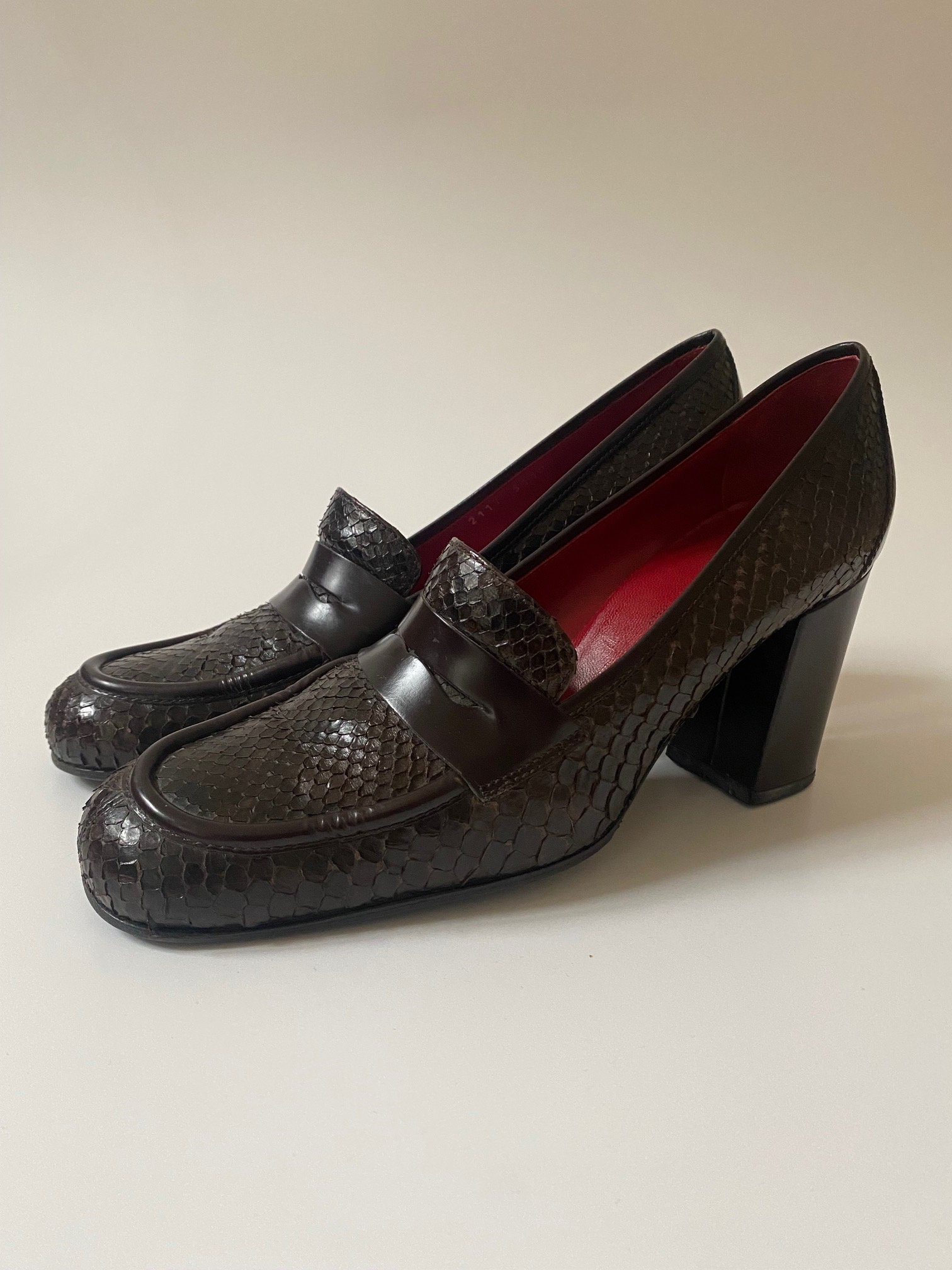 Dolce & Gabbana Brown Snakeskin Loafers - Etsy