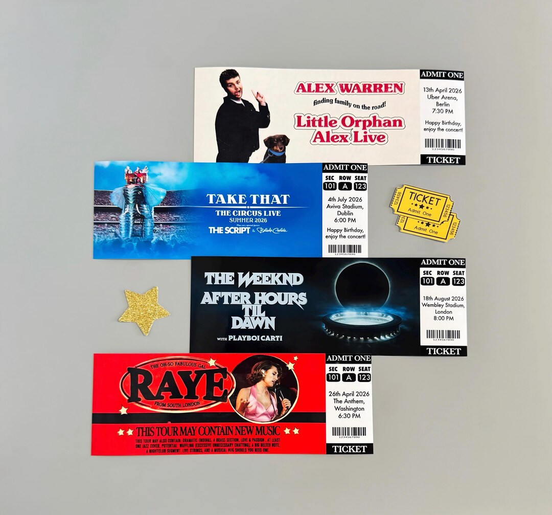 Personalised Concert Ticket | Festivals | Concert | Live Show ...