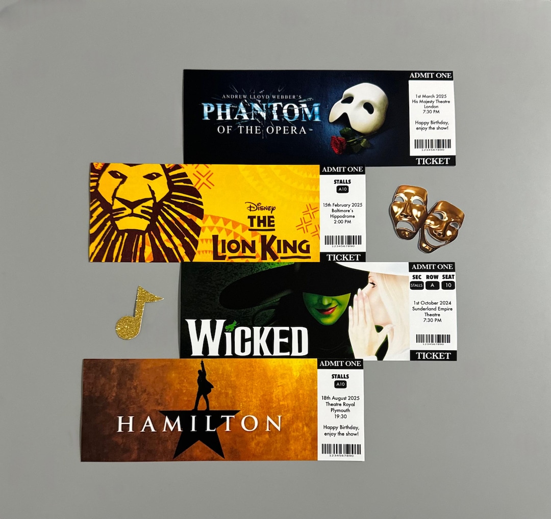 Personalised Musical Theatre Ticket, Show, Theatre, Musical ...