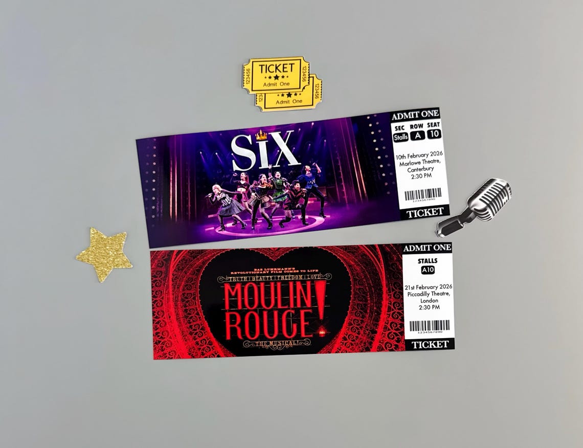 Personalised Theatre Ticket | Show | Musical Theatre | Memorabilia ...