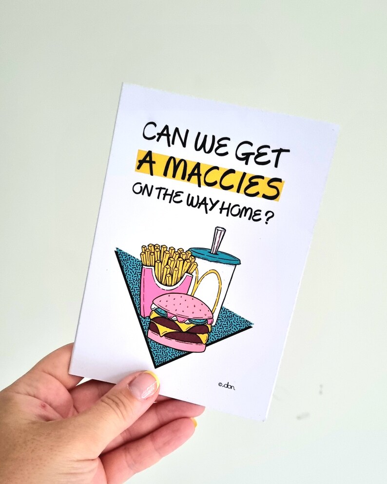 Funny Mcdonald's Card: Fast Food Greeting on Recycled Card - Etsy