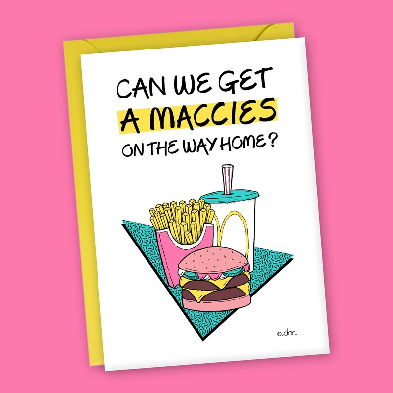 Funny Mcdonald's Card: Fast Food Greeting on Recycled Card - Etsy