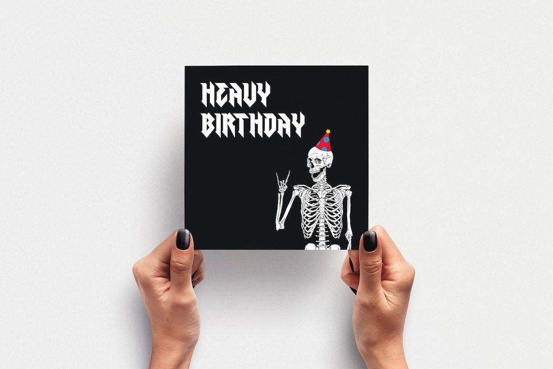 Birthday Card Heavy Birthday – Heavy Metal Birthday Card Rocknroll Gift ...