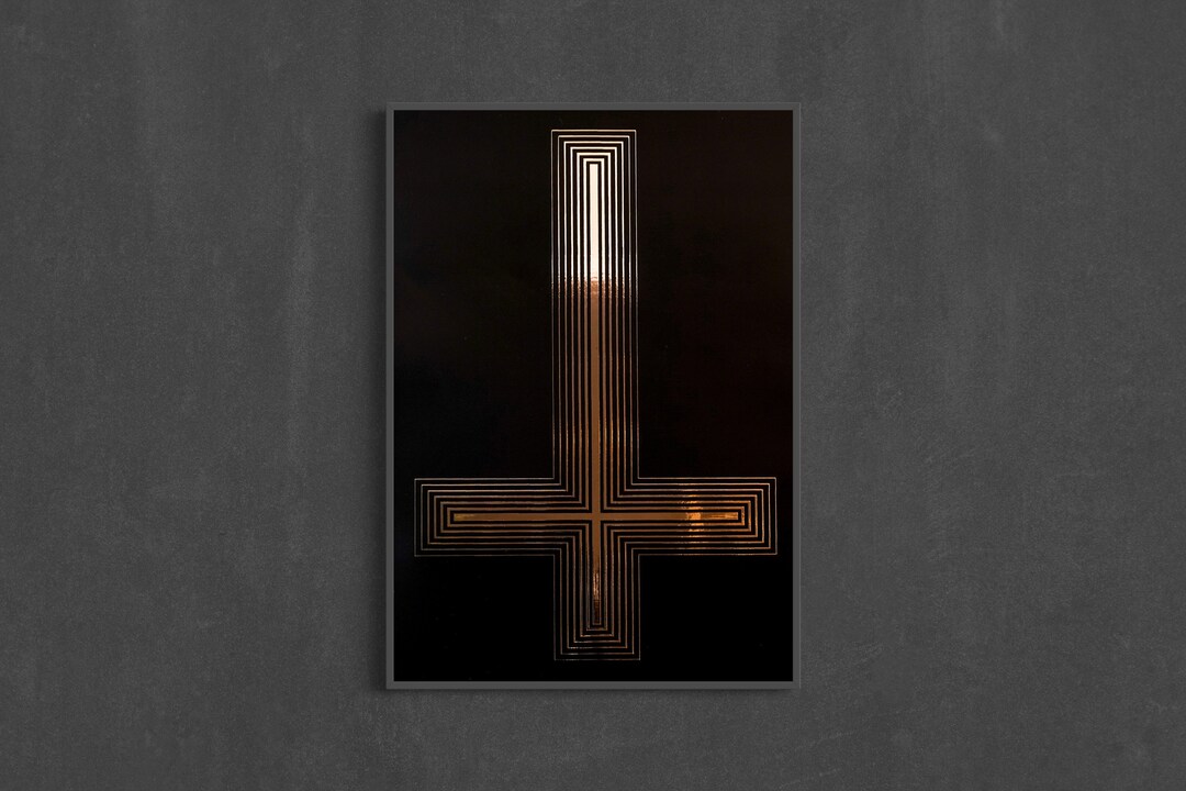 Poster SATANIC CROSS: Copper Foil Poster Gothic Wall Decoration Cross ...