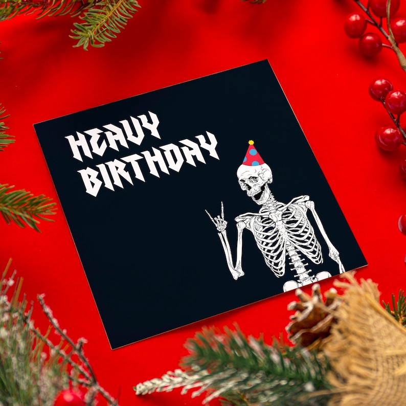 Birthday Card Heavy Birthday Heavy Metal Birthday Card Rocknroll Gift ...