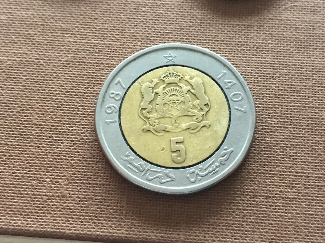 Coin Coins Circulation Coin Morocco 5 Dirham 1987 - Etsy