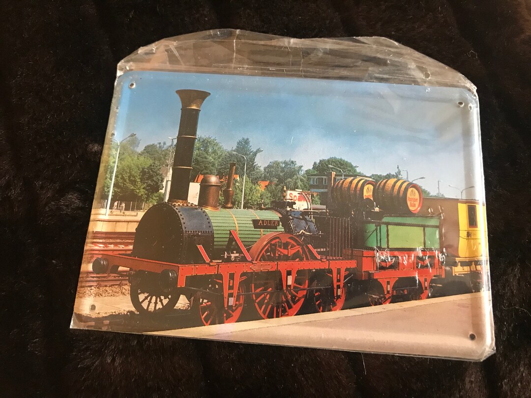 Metal Sign Embalit Postcard Format Adler Locomotive - Etsy