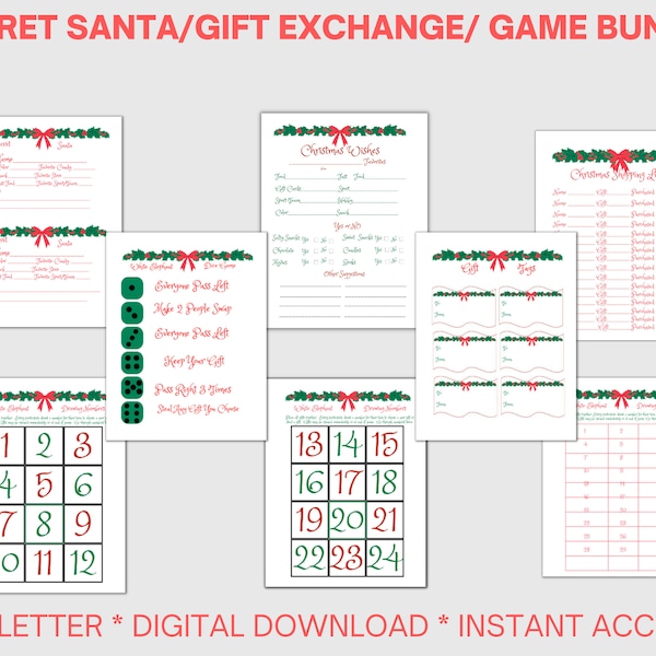 Secret Santa Dice Game - Etsy