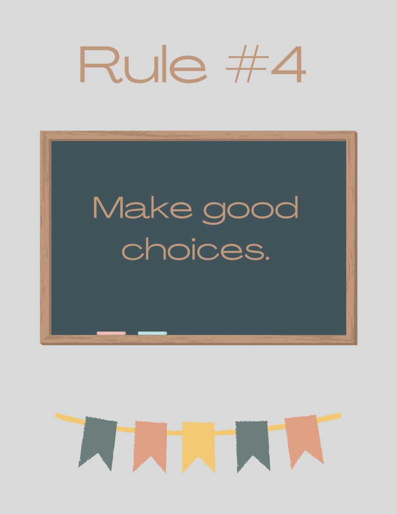 Reglas del aula imprimibles dos opciones de color - Etsy México