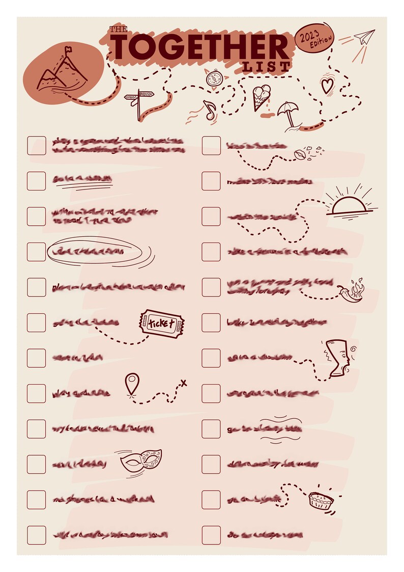 Together List for Couples Date Ideas Activities to Do Together in 2023 ...