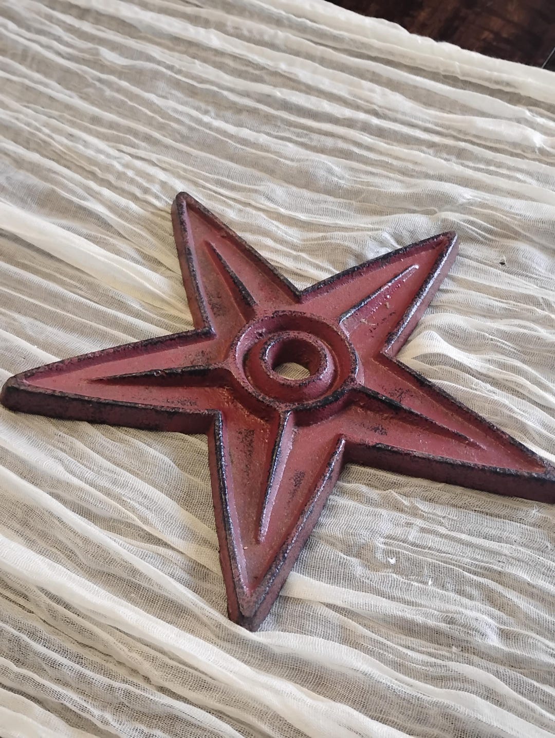 Vintage Red Cast Iron Star Old Rustic Star Wall Decor Rustic Primitive ...