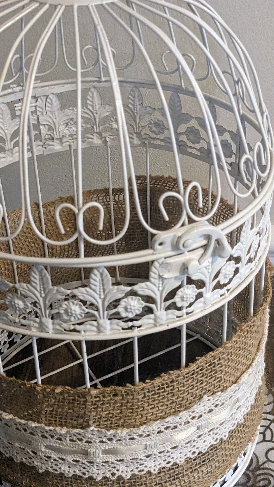 Vintage Metal Ornate White Bird Cage-decorative Patio-garden-outdoor ...
