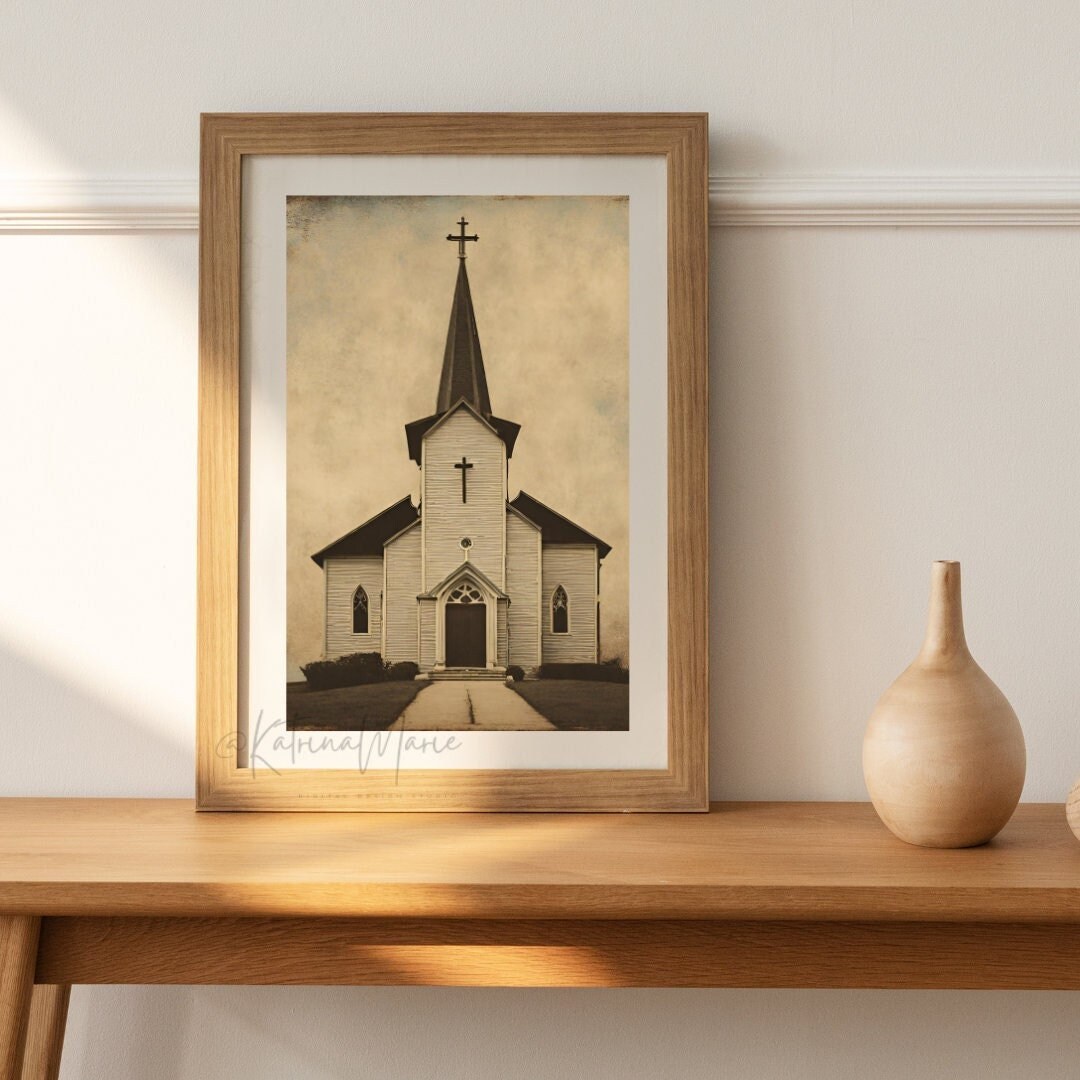 Vintage Church Painting Digital Download Religious Printable Wall Art ...
