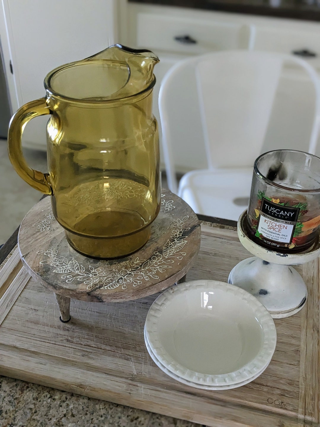 Vintage Amber Glass Pitcher 1960s Anchor Hocking MCM Retro Kitchen ...