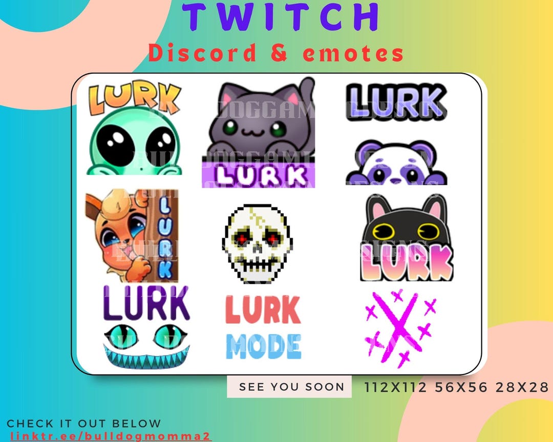 Lurk Emotes Twitch Discord - Etsy