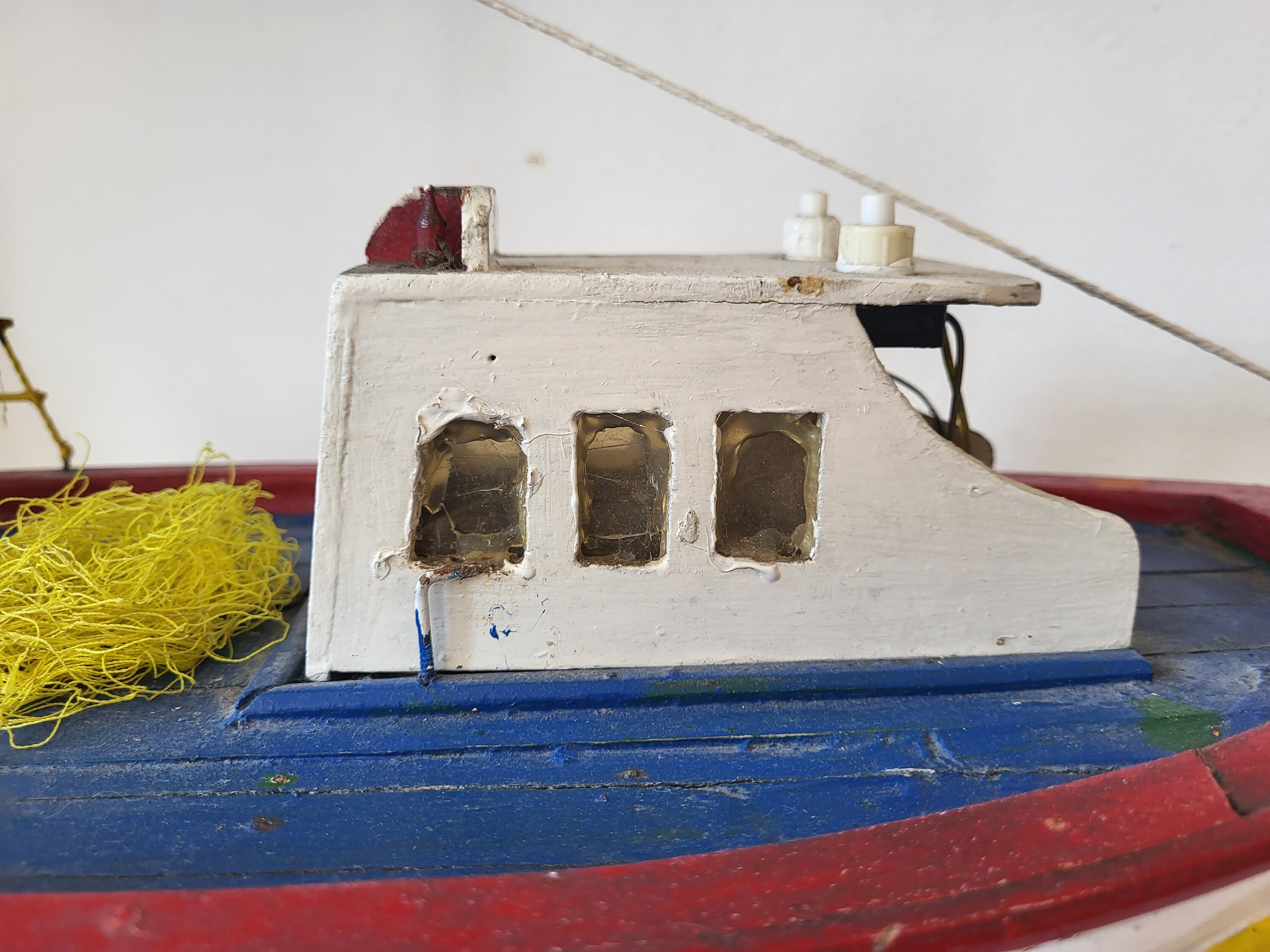 Vintage Greek Wooden Boat Model - Etsy