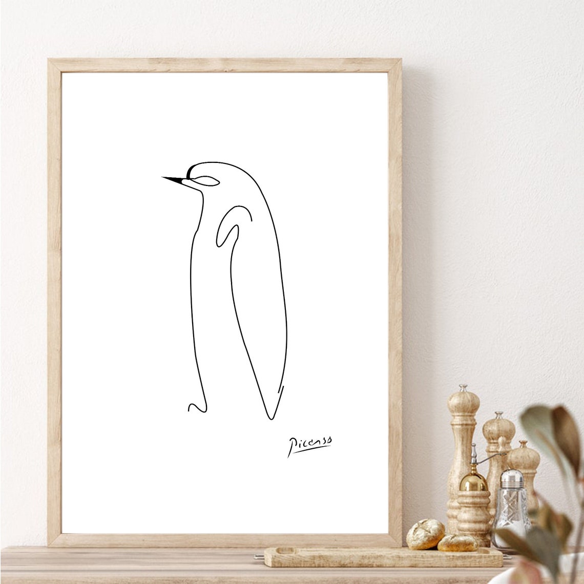 Picasso Penguin Art, Picasso Penguin Line Art, Picasso Bird Print ...