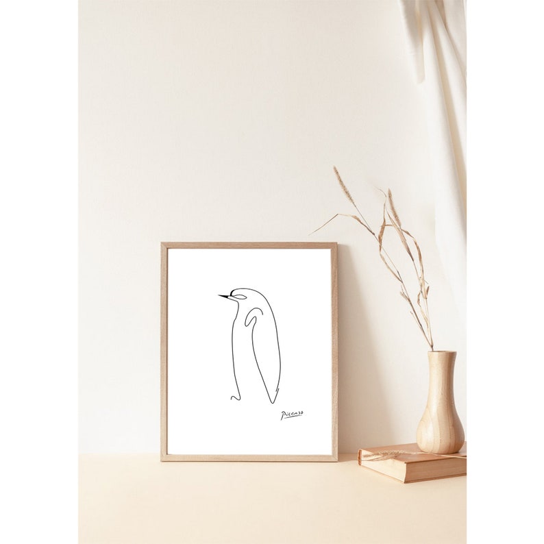 Picasso Penguin Art, Picasso Penguin Line Art, Picasso Bird Print ...
