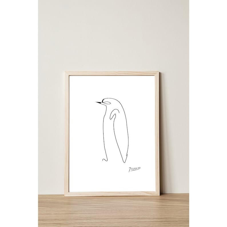 Picasso Penguin Art, Picasso Penguin Line Art, Picasso Bird Print ...