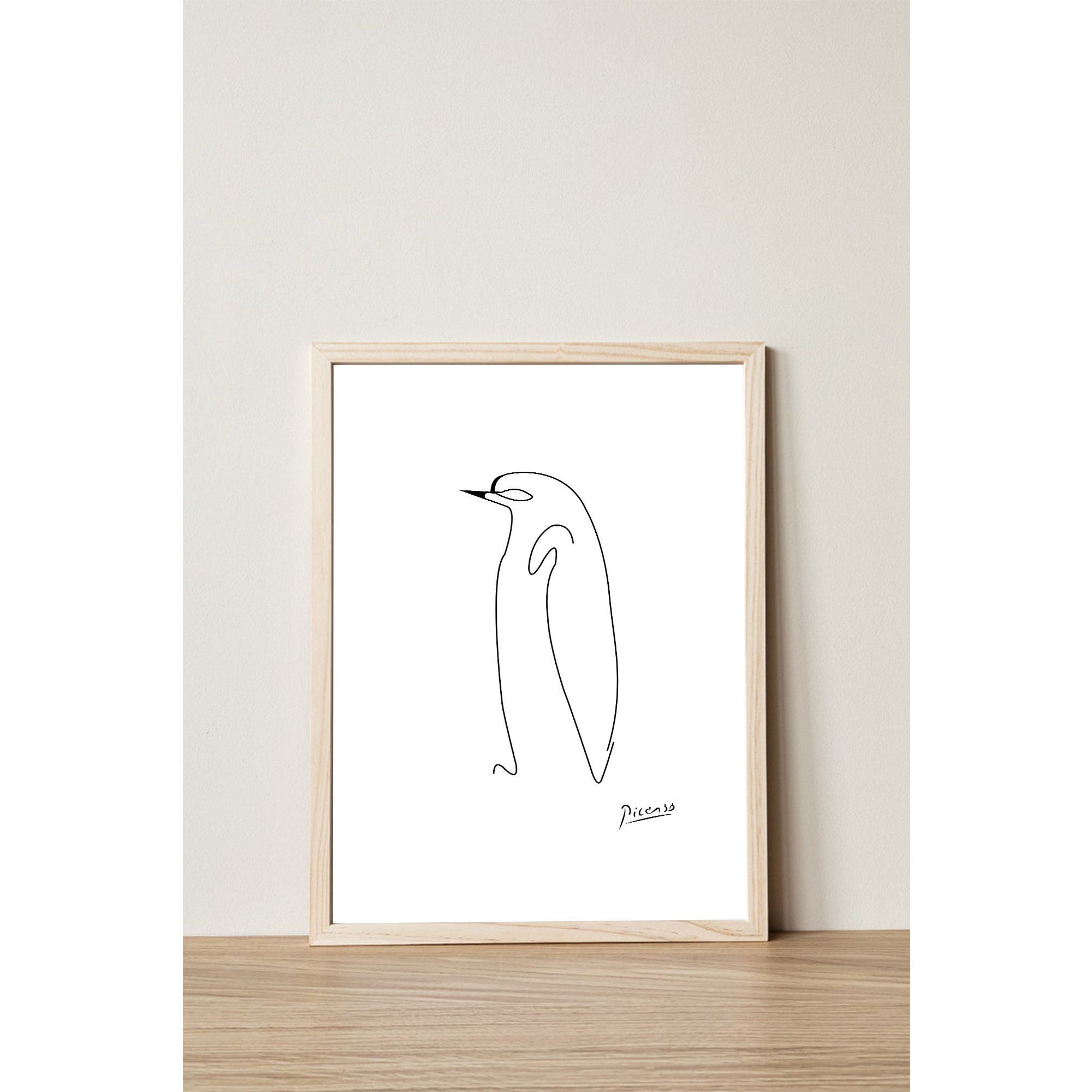 Picasso Penguin Art, Picasso Penguin Line Art, Picasso Bird Print ...