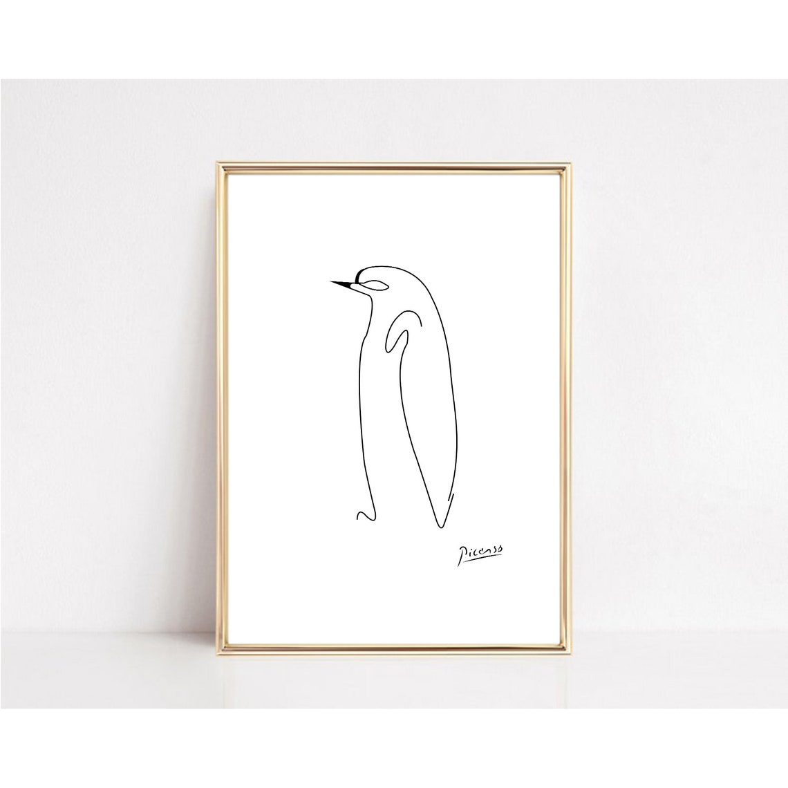 Picasso Penguin Art, Picasso Penguin Line Art, Picasso Bird Print ...