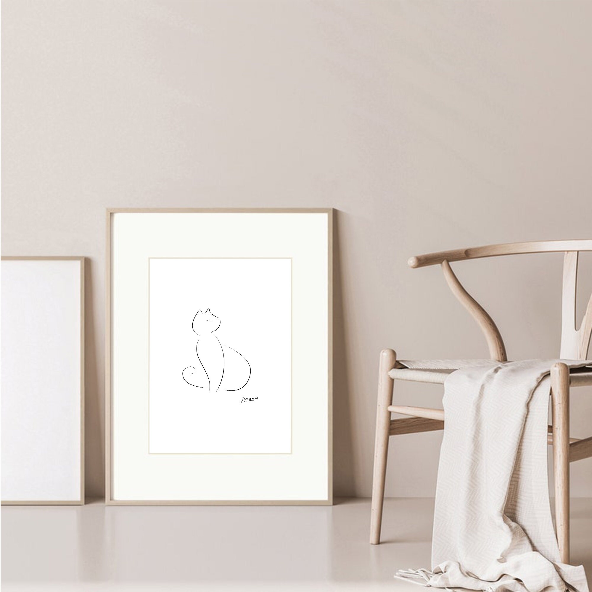 Pablo Picasso Cat Sketch Print, Picasso Animal Line Art, Picasso Cat ...