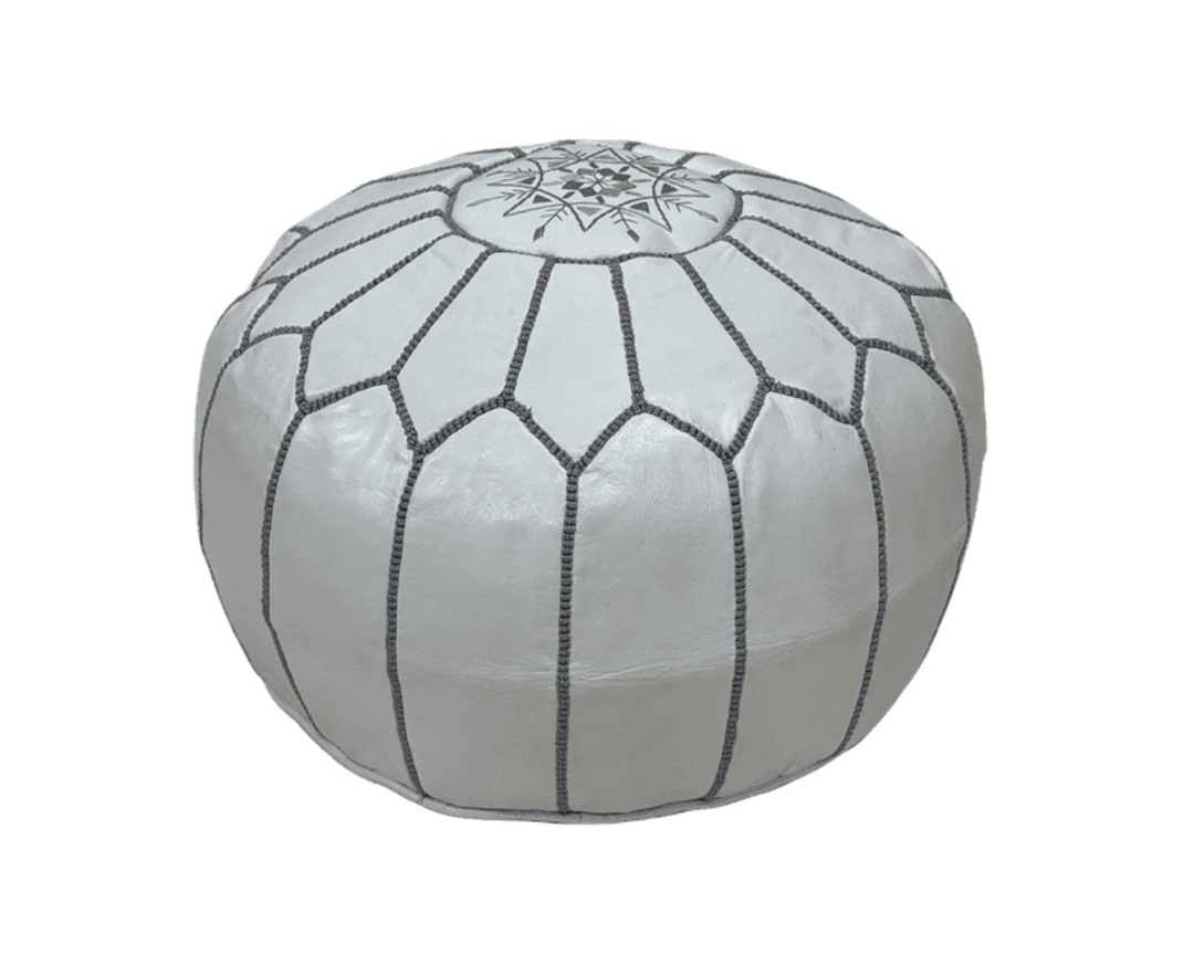 Small Moroccan Pouf White Color Home Decoration Ottoman Poufs Pouf ...