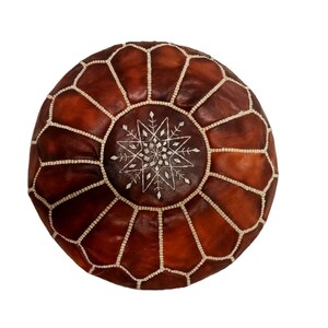 Small Moroccan Pouf Brown Open Color Home Decoration Ottoman Poufs Pouf ...