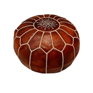 Small Moroccan Pouf Brown Open Color Home Decoration Ottoman Poufs Pouf ...