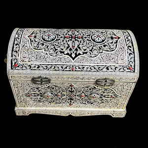Moroccan Box Gita S 40*25*30 (wxdxh) Solid Wood and Alive Bones Then ...