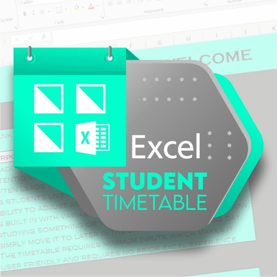 Excel Student Time Table - Etsy