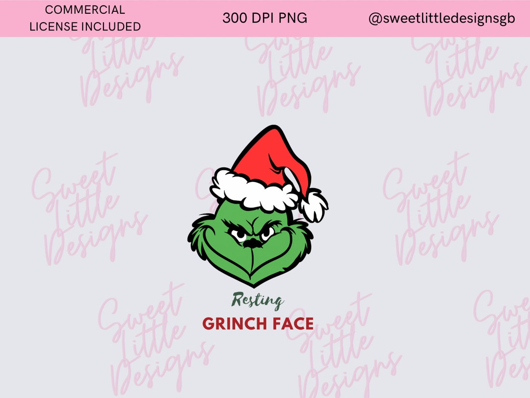 Grinch Png, CHRISTMAS Sublimation Design, Resting Grinch Face Png ...