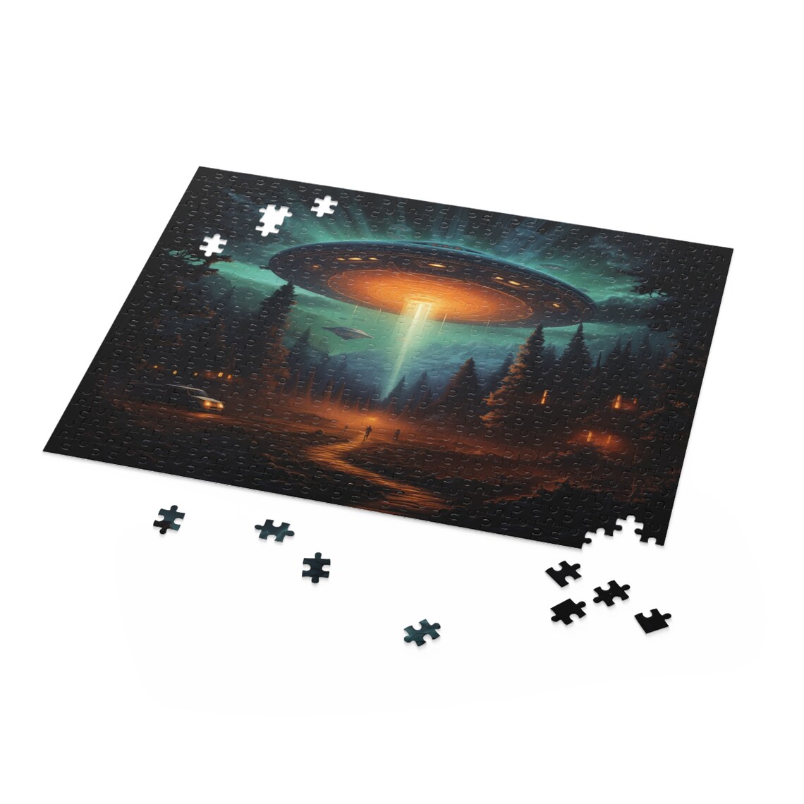 Horror Sci-fi Puzzle | Human Hunting UFO Spaceship: Dark Art Jigsaw ...