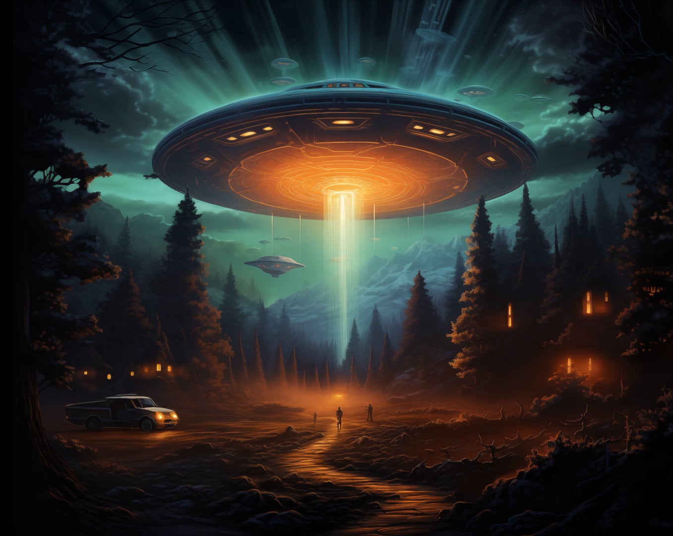 Horror Sci-fi Puzzle | Human Hunting UFO Spaceship: Dark Art Jigsaw ...