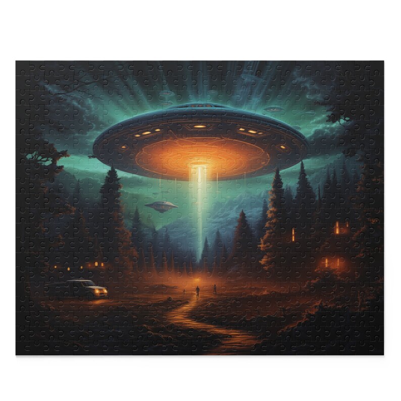 Horror Sci-fi Puzzle | Human Hunting UFO Spaceship: Dark Art Jigsaw ...