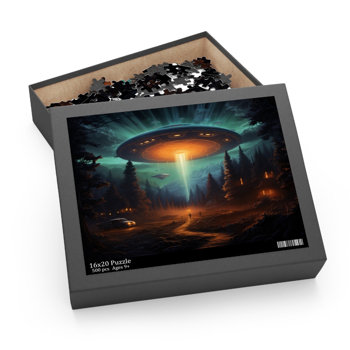 Horror Sci-fi Puzzle | Human Hunting UFO Spaceship: Dark Art Jigsaw ...
