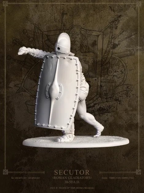 Secutor Gladiators of Rome military Miniature 54/75 Mm - Etsy
