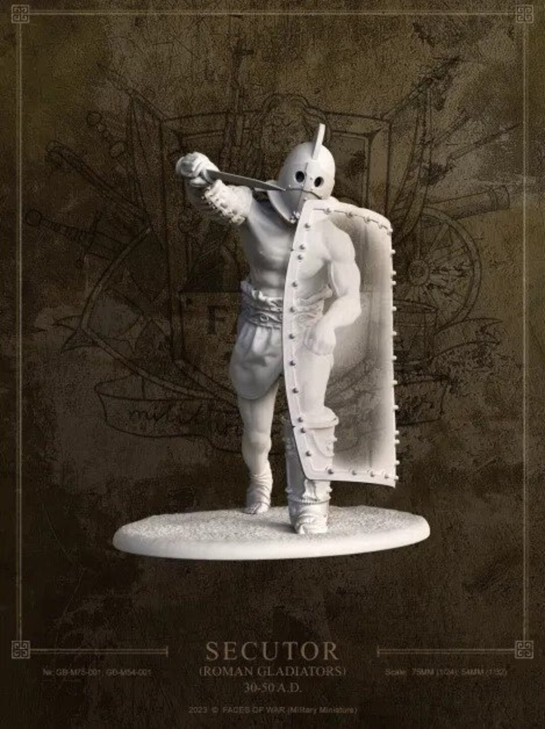 Secutor Gladiators of Rome military Miniature 54/75 Mm - Etsy