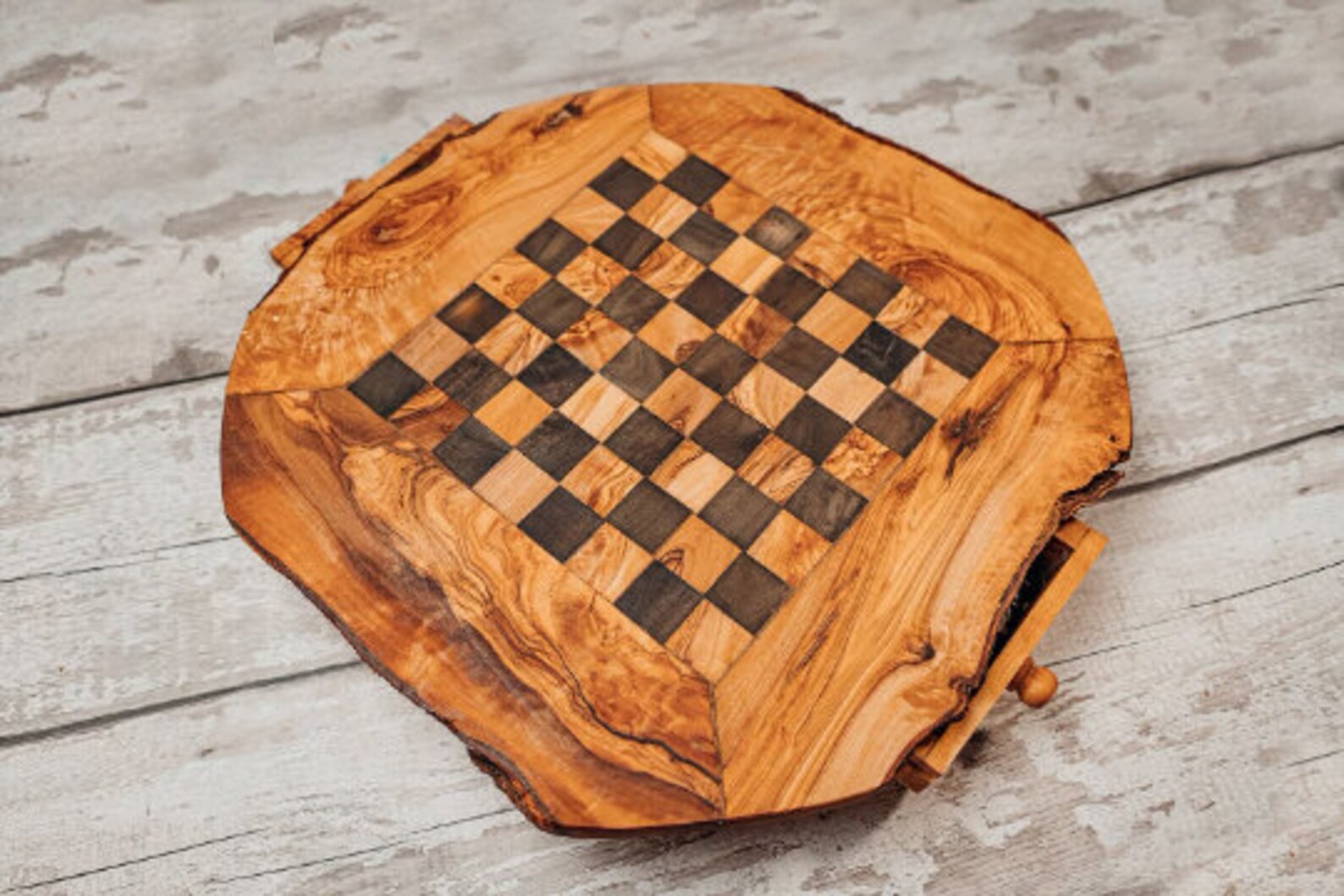 A Perfect Gift Handmade Chess Board With Pieces RUSTIC OLIVE WOOD ...