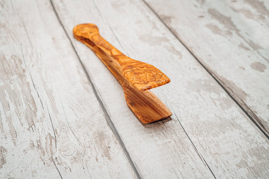 Natural OLIVE WOODEN TONGS Unique Hand Carved by Artisans in Europe ...