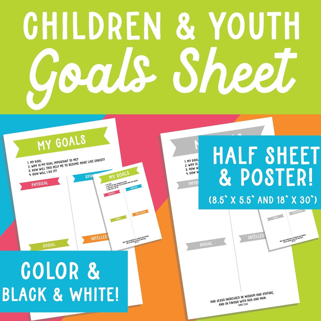 Children and Youth Goal Sheet and Poster - Etsy