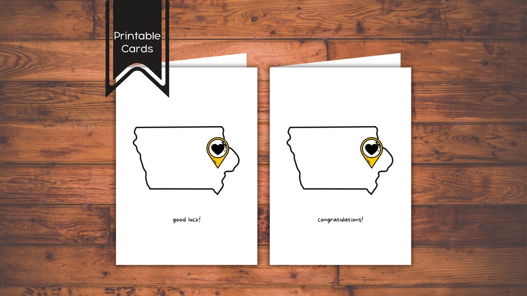 University of Iowa Congratulations and Good Luck Blank 5x7 Printable ...