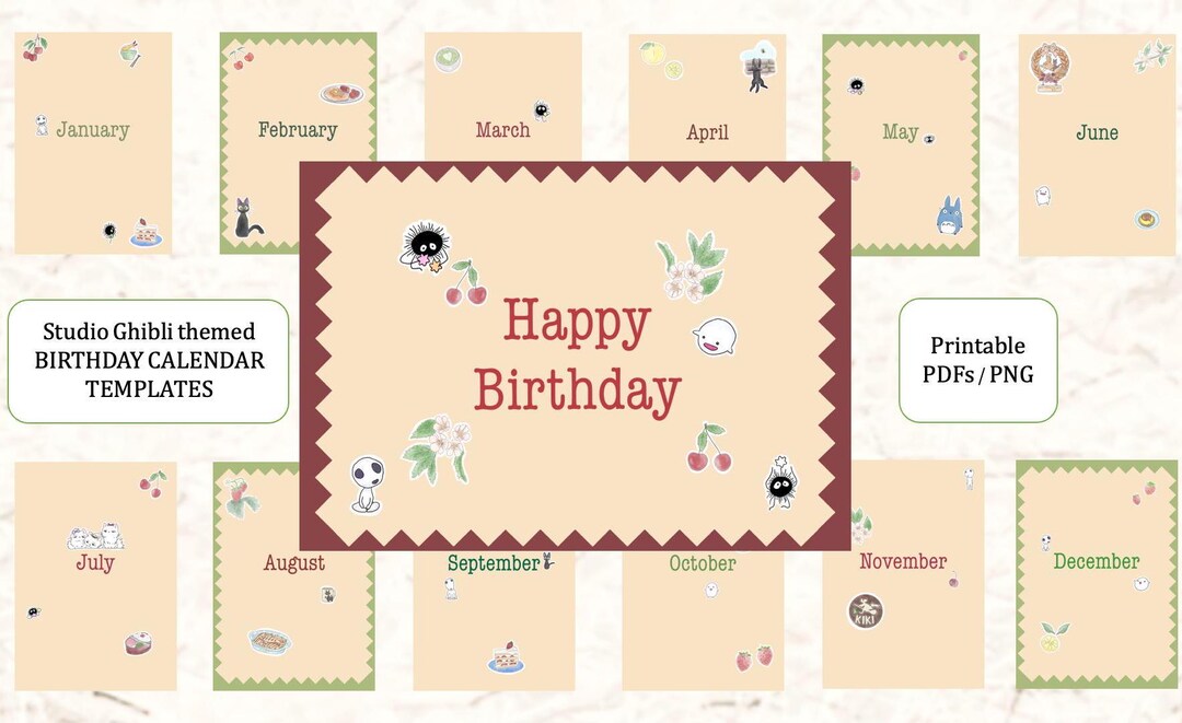 Studio Ghibli Birthday Classroom Decor | Templates | Digital Downloads ...