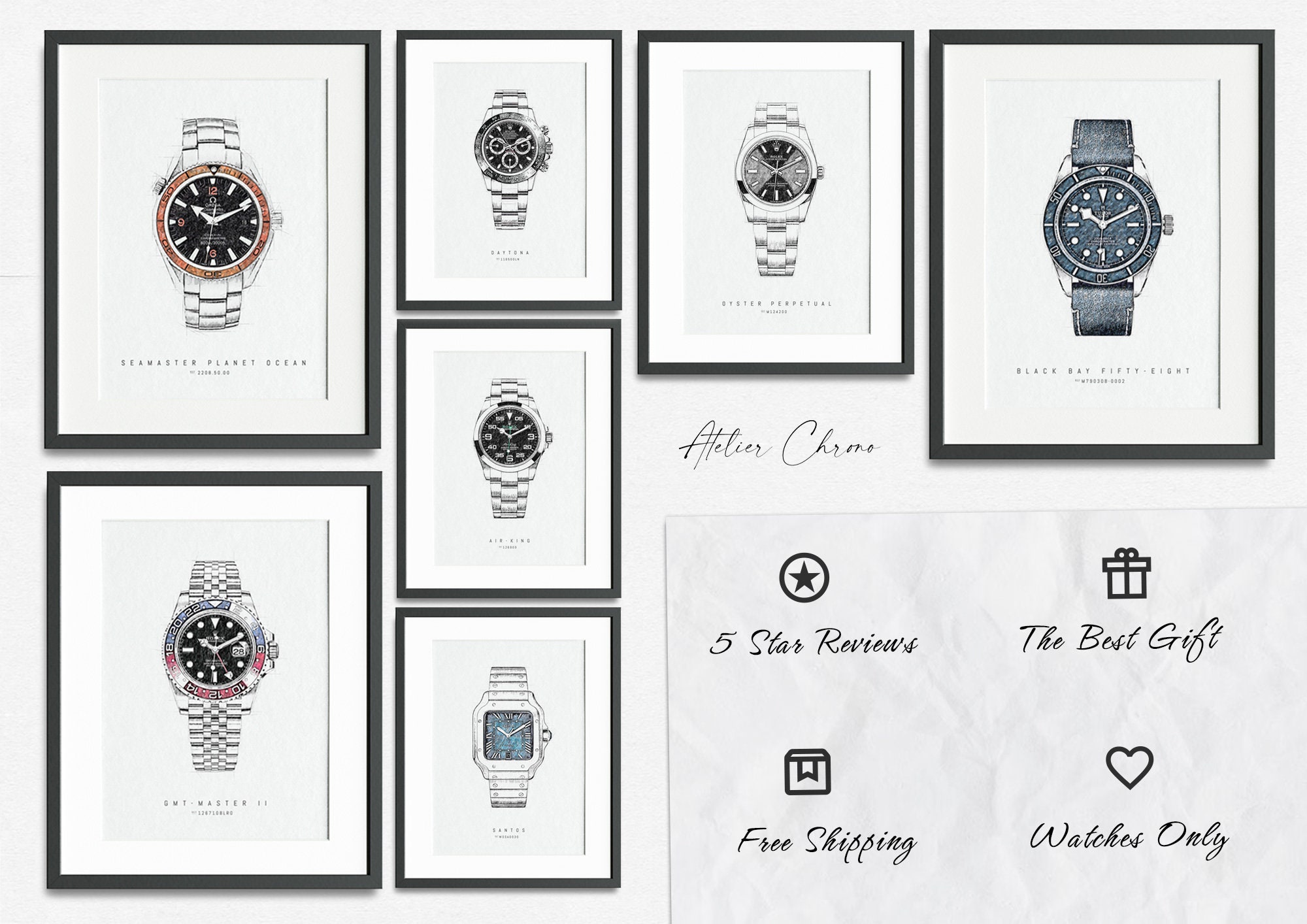 Exploded View of the the Rolex Submariner High-quality Watch Art Prints ...
