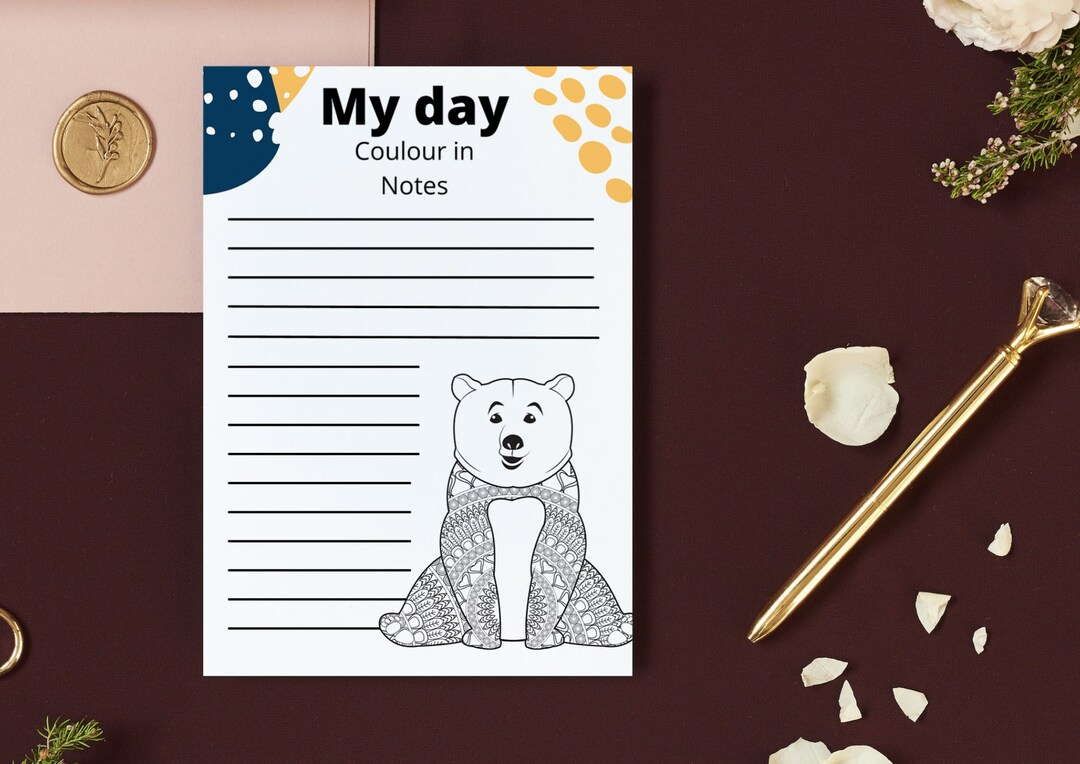 2+1,animals Printable Color in Note Planner,adult and Kids Cute Color ...