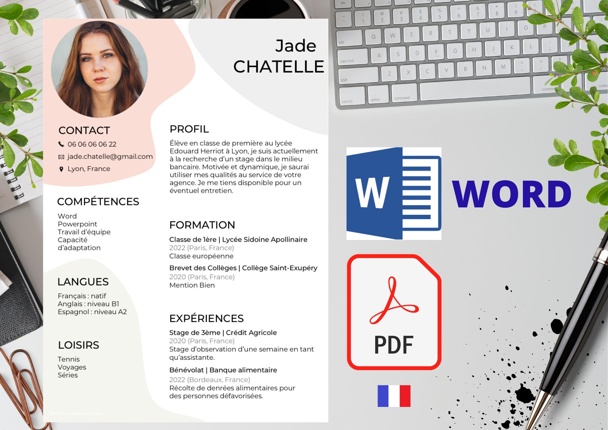Fully Editable Curriculum Vitae Template - "Éva" Template WORD Version ...