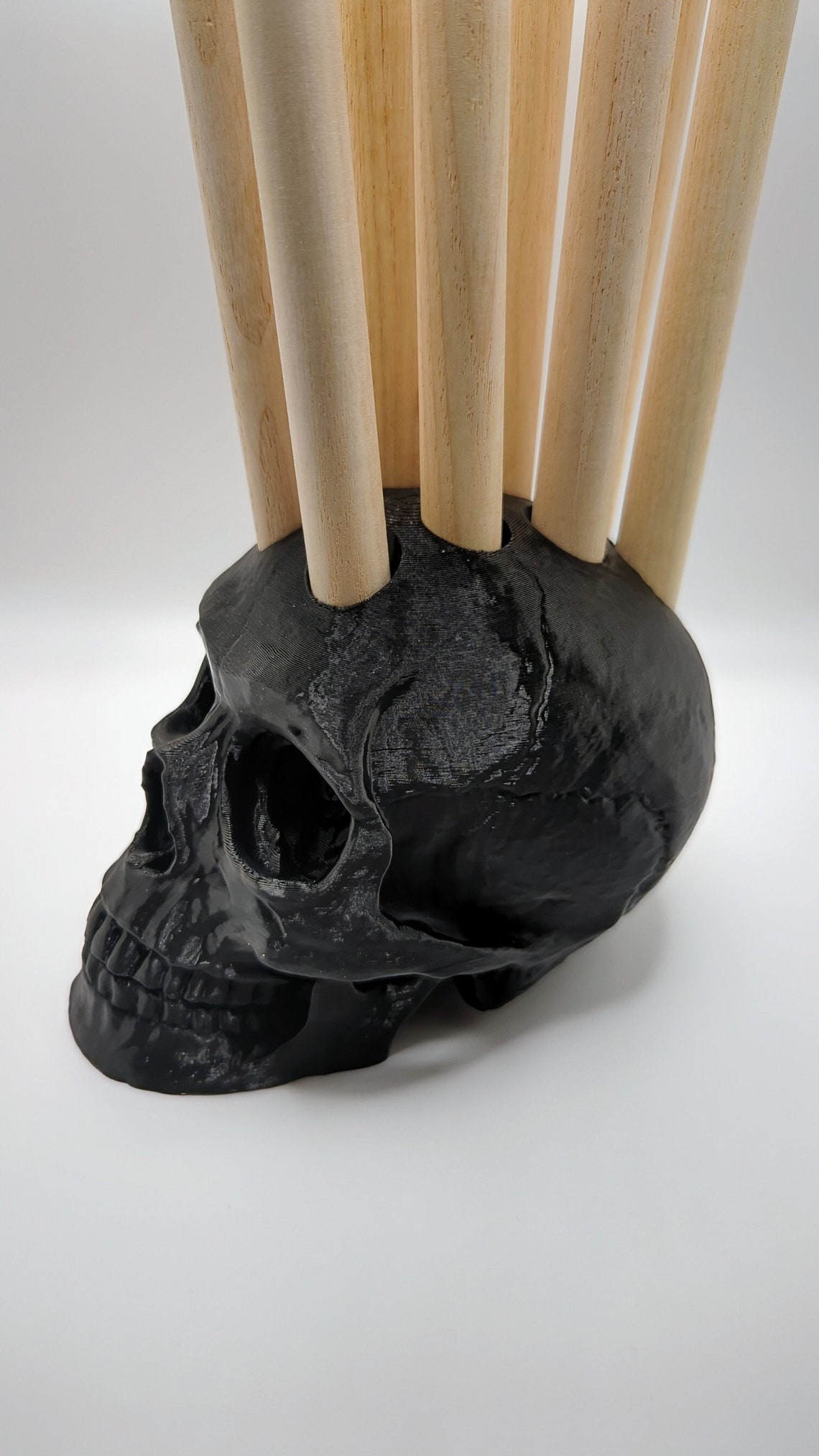 Drum Stick Holder Skull Mohawk, Drummer, Gift, Drumstick Storage - Etsy